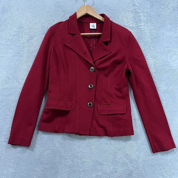 CAbi | Jackets & Coats | Cabi Womens Outing Blazer Rhubarb Red Button ...